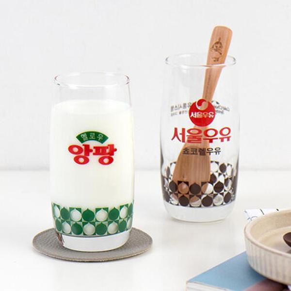아트박스/홀린 서울우유 커브 레트로 유리컵 370ml 2종 택1 - SSG.COM