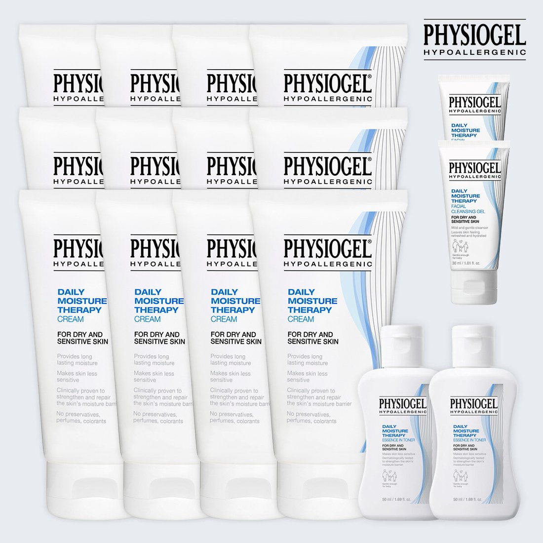 (피지오겔) DMT 페이셜 크림 75ml x 12통 + 토너 50ml x 2개 + 클렌징젤 30ml x 2개, 믿고 사는 즐거움 SSG.COM