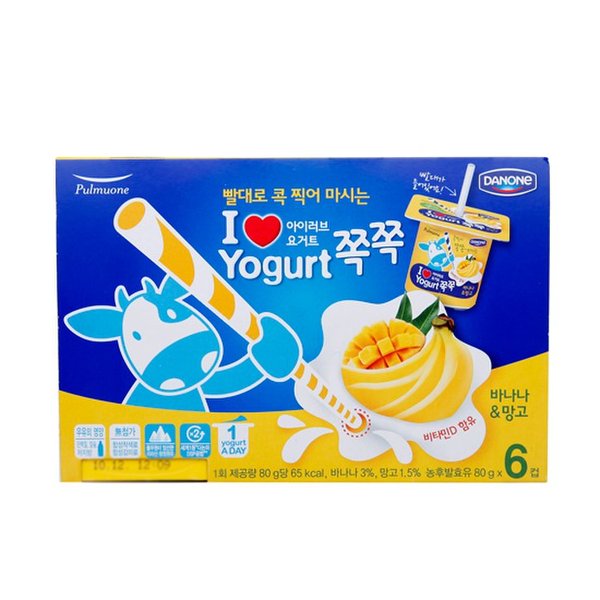 [풀무원다논] 아이러브요거트 쪽쪽 망고(80g*6입) 480g - SSG.COM