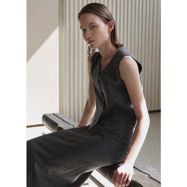 (VT-0266)FLO LINEN SET-UP V-NECK VEST - SSG.COM