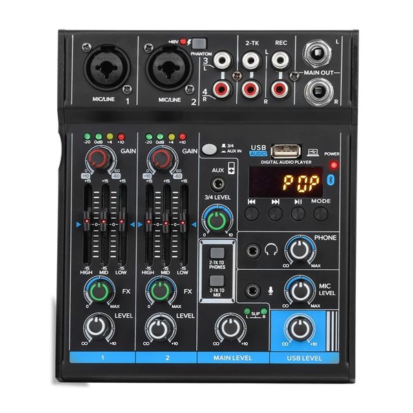 4 DJ USB, 48V Phantom Power for PC - Depusheng M4, 휴대용 미니 믹서 채널 오디오 콘솔 ...