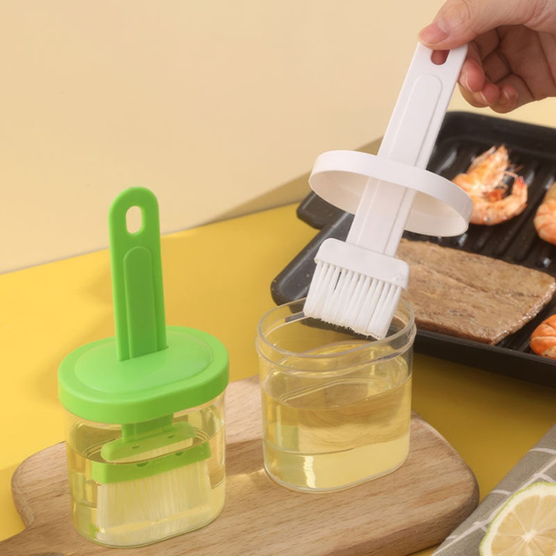 일체형 기름통 오일붓 화이트 김솔 기름붓 바베큐 양념 브러쉬 N548, 믿고 사는 즐거움 SSG.COM