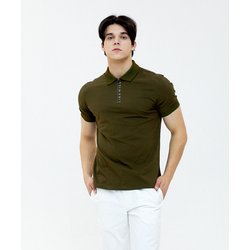 남성 카라 집업 티셔츠 (카키) [ 34 / 250 ] - SSG.COM