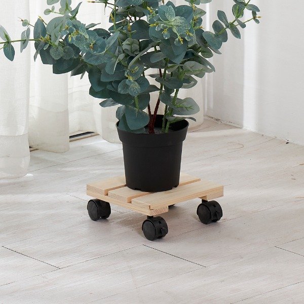 편백나무 원목 이동식 화분받침대 사각 20cm[무료배송] - SSG.COM