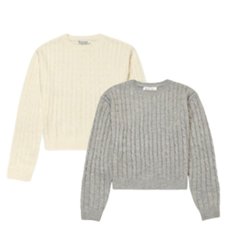 [모다부평]여성 베이직 세미크롭 케이블니트10430-140-611-33 - SSG.COM