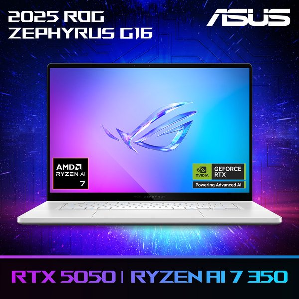 ASUS ROG 제피러스 G16 GA605KH-QR008W 라이젠 AI 7 350 지포스 RTX 5050 OLED 게이밍 노트북 - SSG.COM