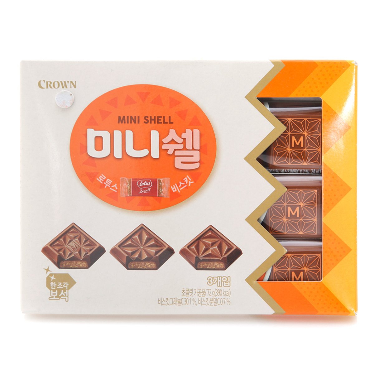 [크라운] 미니쉘 로투스 비스켓 72g - SSG.COM