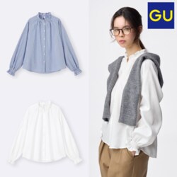 GU 지유 프릴넥 블라우스 2컬러 - SSG.COM