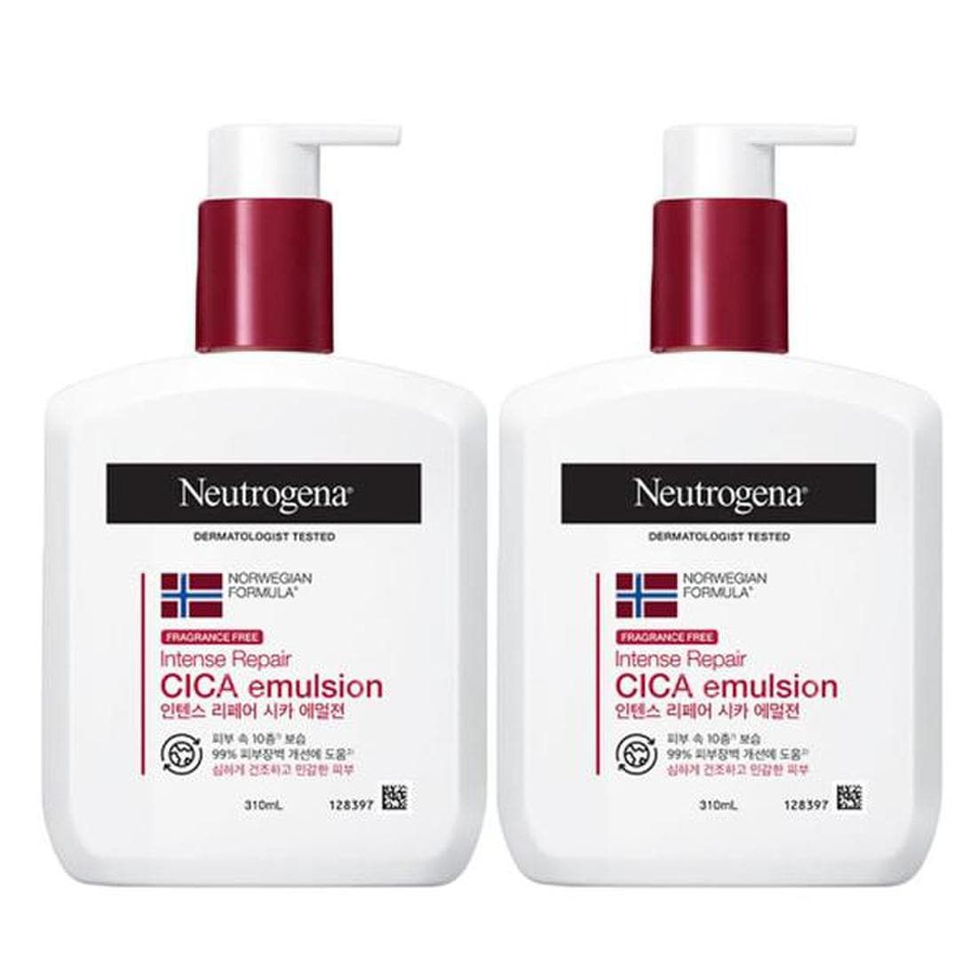 뉴트로지나 끈적임 없는 바디로션 인텐스 리페어 시카 에멀젼 310ml x 2개, 믿고 사는 즐거움 SSG.COM