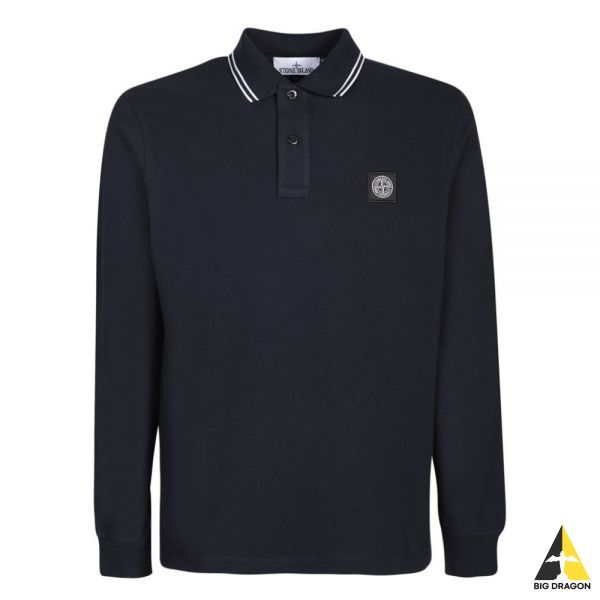 STONE ISLAND 스톤아일랜드 2SL18 Stretch Cotton Pique Long-Sleeve Stripe Polo Shirt_Slim Fi - SSG.COM
