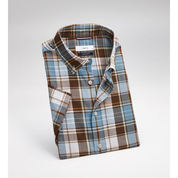 에스티코 [STCO] 23년여름신상 컴포트 린넨 체크 반팔 셔츠 - 블루_창원점 - SSG.COM