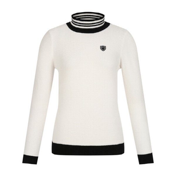 핑골프웨어 KQF 121B3SR159_WH 화이트 여성 배색 터틀넥 긴팔 니트 - SSG.COM