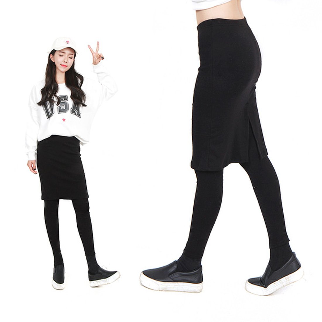 H스타일(BB)뒷트임5부치마레깅스/치렝/쫄바지, 믿고 사는 즐거움 SSG.COM