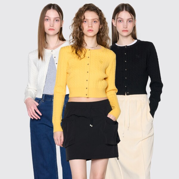 WOMAN 에센셜 크롭 케이블 가디건 [3COL] / WBD1L04506 - SSG.COM