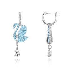 스와로브스키 5660593 Swan 스완 블루 후프 드롭 귀걸이 - SSG.COM