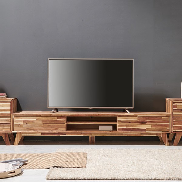 아카시아원목 18T 선반형 2000 거실장 TV장 TV다이 - SSG.COM