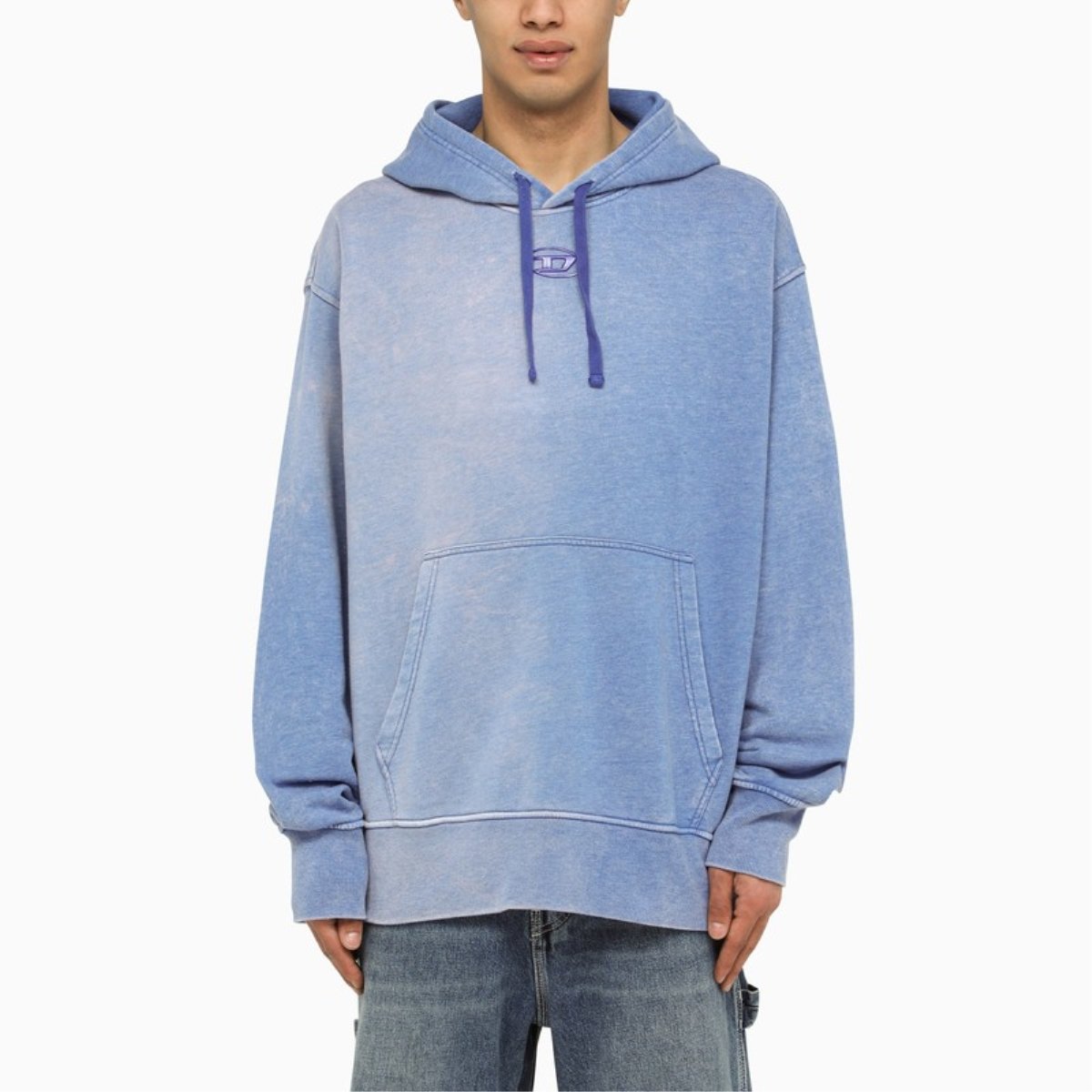 디젤 Diesel Lilac cotton hoodie Purple - SSG.COM