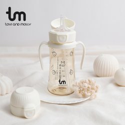 [미니빨대솔 증정]원터치 첫빨대컵 PPSU 돗바니 280ml(화이트, 바닐라) - SSG.COM