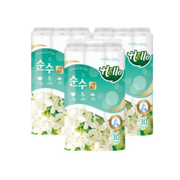 헬로 순수 3겹 데코 30m 30롤 3팩 - SSG.COM