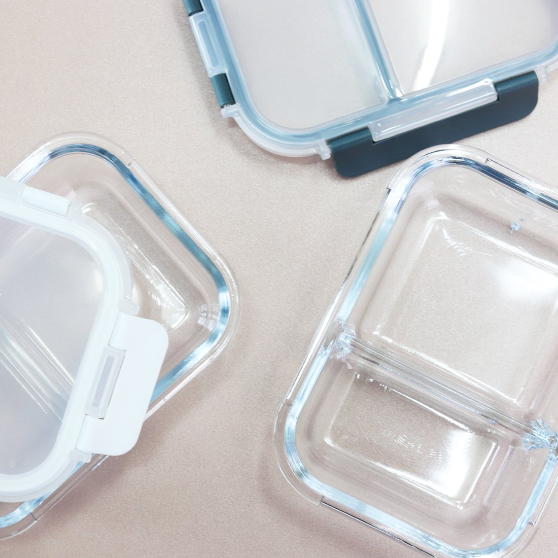 내열유리 직사각 두칸 찬통 600ml 반찬통 밀폐용기 찬기 두칸찬기 2칸찬통 2칸반찬통 유리밀폐용기 믿고 사는 즐거움 Ssgcom