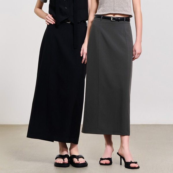 벨티드 H라인 롱스커트 [2COL] / WBD2L13505 - SSG.COM