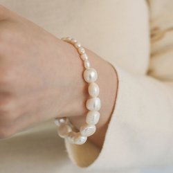 [ 모던라이크 / 본사 정품 ] 실버 925 바로크 하프 담수 진주 팔찌 - SSG.COM