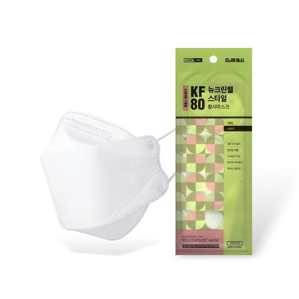 [무료배송] 뉴크린웰 마스크 KF80 대형 화이트 1개-고메디칼[무료배송] - SSG.COM