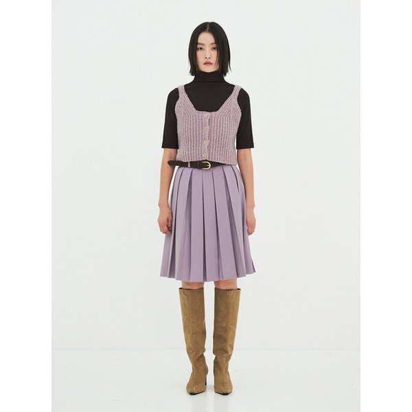 Half Pleated Skirt (Purple) - SSG.COM