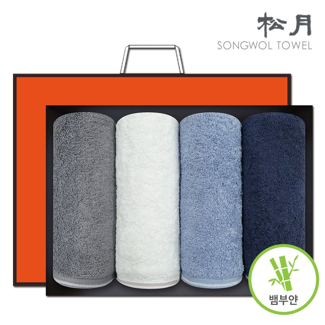 솔리드 혼방사무지 190g 뱀부얀혼방사 고급수건 4장 완포장 선물세트, 믿고 사는 즐거움 SSG.COM