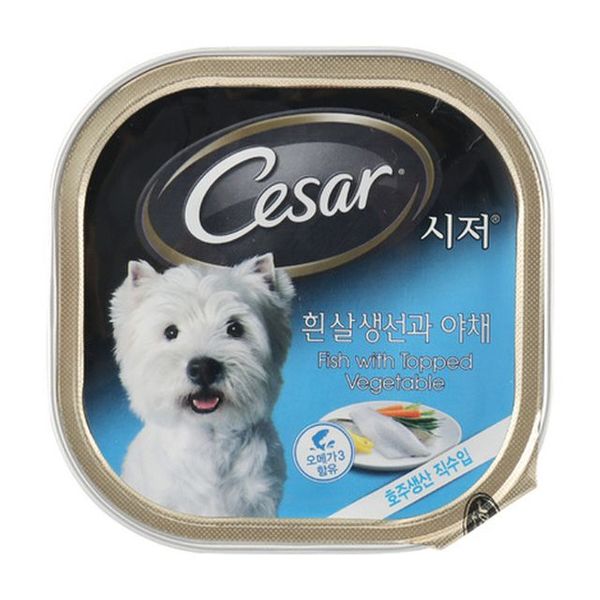 강아지 주식캔 사료간식 흰살생선 야채맛 100g 24EA - SSG.COM