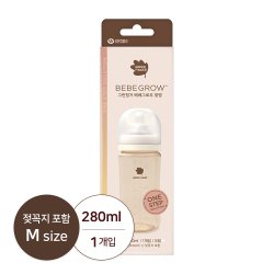 그린핑거 베베그로우 PPSU 젖병 280ml(크림 M size) - SSG.COM