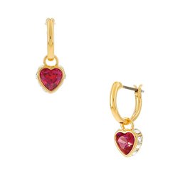 스와로브스키 5684760 Chroma 하트 레드 후프 드롭 귀걸이 - SSG.COM