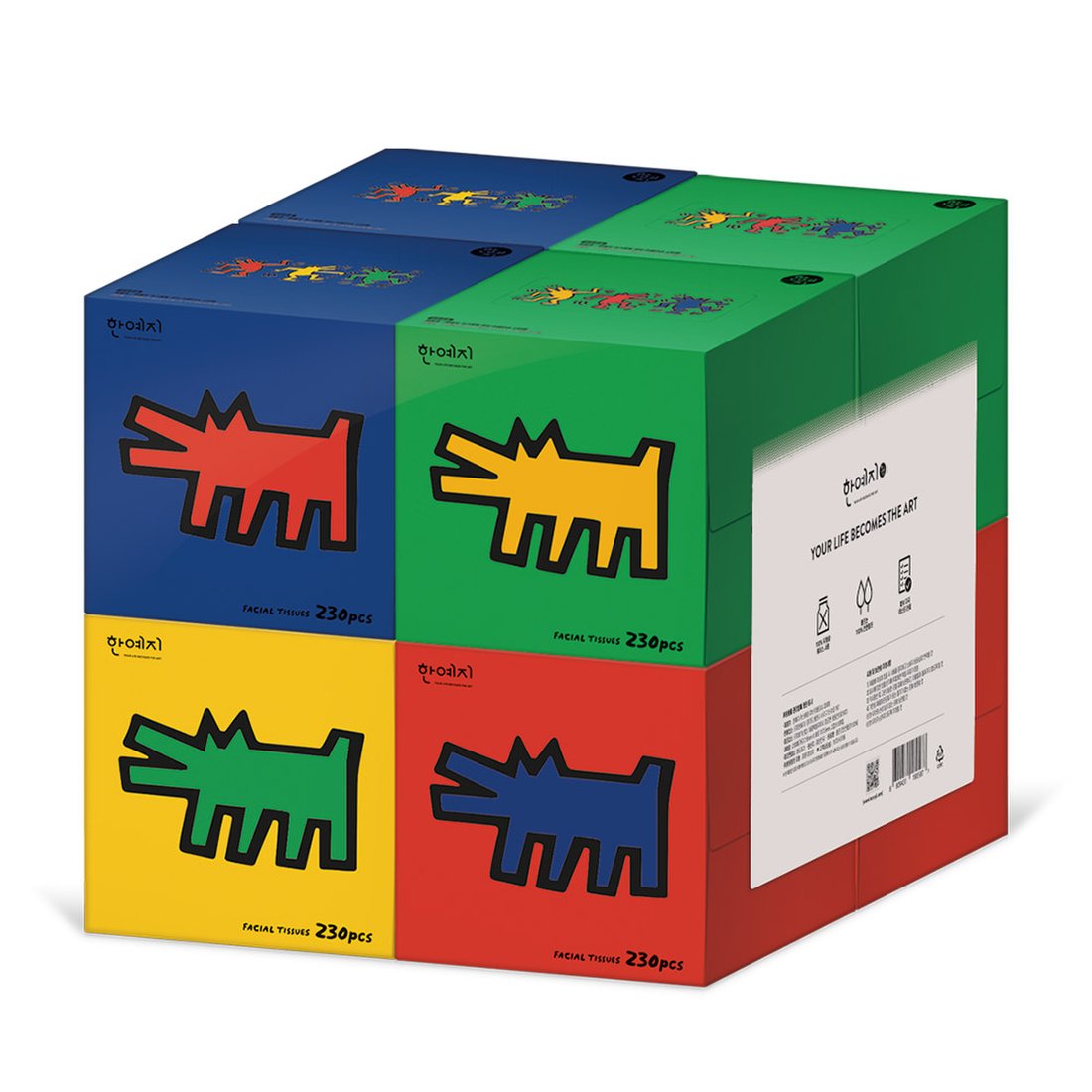 키스해링 CUBE MINI 천연펄프 미용티슈 230매 8입 1팩, 믿고 사는 즐거움 SSG.COM