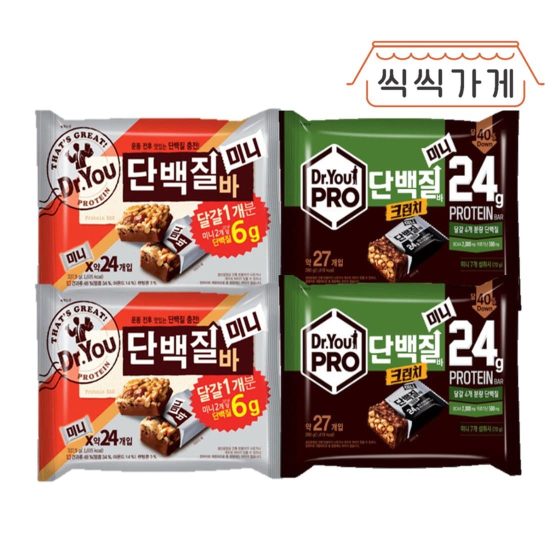 [씩씩가게] 단백질바미니 2ea + 단백질바미니크런치 2ea, 믿고 사는 즐거움 SSG.COM