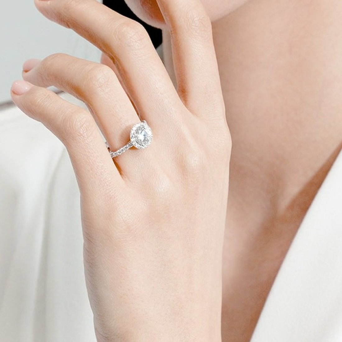 18K 1캐럿 다이아몬드 헤일로 파베 반지 LRD22024D, 믿고 사는 즐거움 SSG.COM