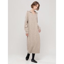 V-neck knit long dress_Beige - SSG.COM