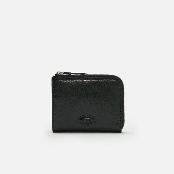 Oval button wallet Wrinkled black - SSG.COM