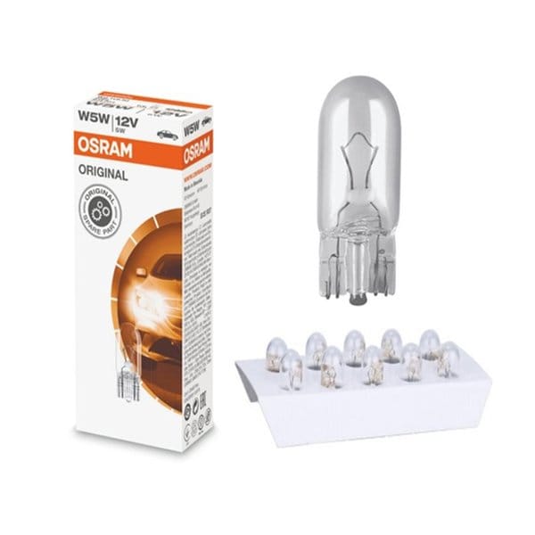 오스람 T10, W5W,12V 10개입 차량용 실내등 미등 번호판등 번데기전구 꼬마전구 - SSG.COM