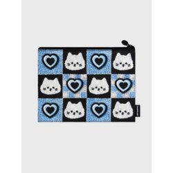 CHECKER BOARD HEART CHICHI-BLUE(파우치-L) - SSG.COM