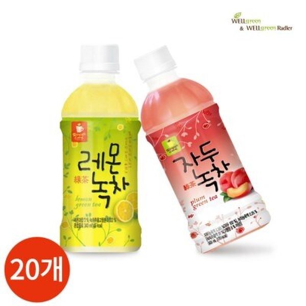 웰그린 레몬녹차 자두녹차 반반세트 340ml x 20PET - SSG.COM