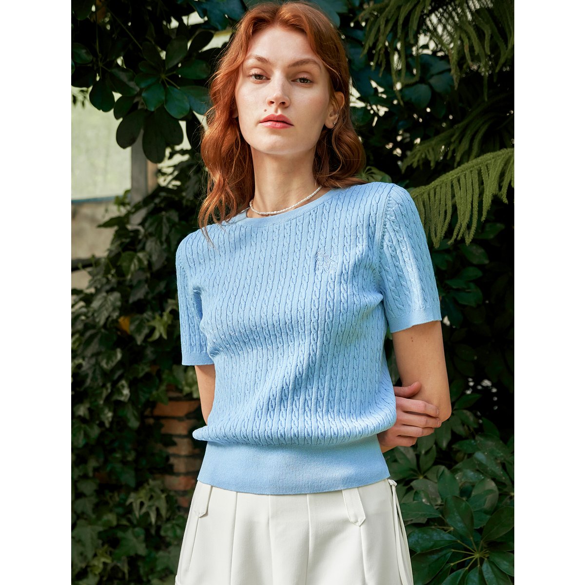 WOMAN GNRL 케이블 하프 니트 [LIGHT BLUE] / WBC2L05541 - SSG.COM