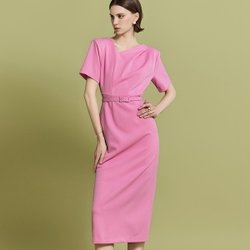 [딘트] D4889 드온 언발 슬림 미디 원피스(벨트SET) - SSG.COM