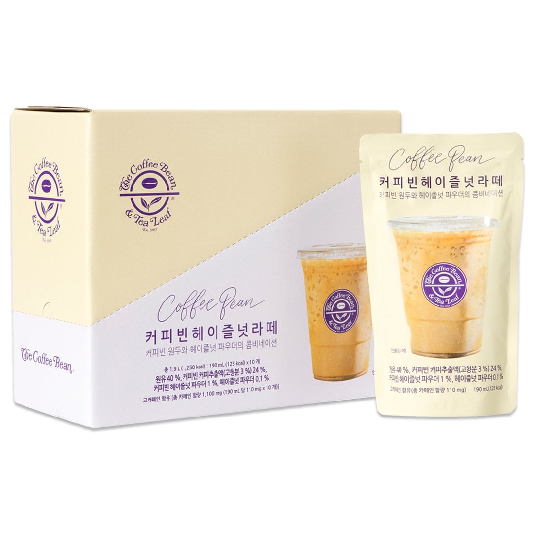 커피빈 헤이즐넛라떼 액상커피 파우치 190mlX10개/커피/냉커피/커피음료, 믿고 사는 즐거움 SSG.COM