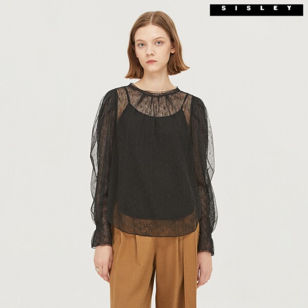 시슬리 레이스 블라우스 SAWS13141_BK - SSG.COM