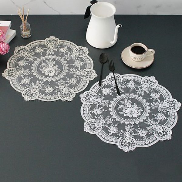 꽃잎 레이스 원형 테이블 매트 1P-2color - SSG.COM