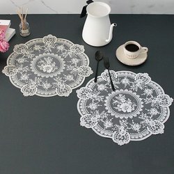 꽃잎 레이스 원형 테이블 매트 1P-2color - SSG.COM