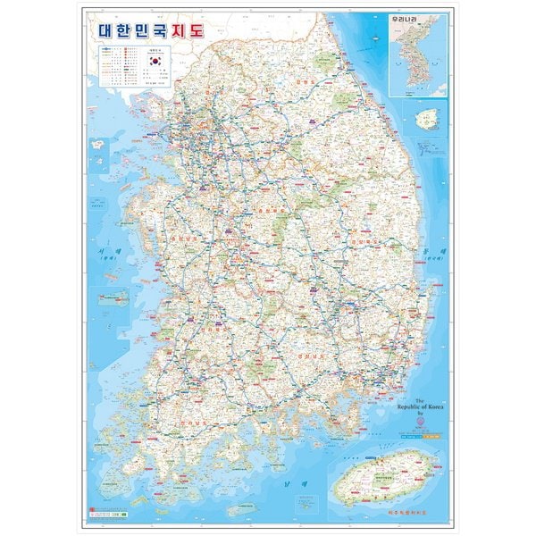 대한민국지도 코팅 - 우리나라 전국 도로 여행 전도 - SSG.COM