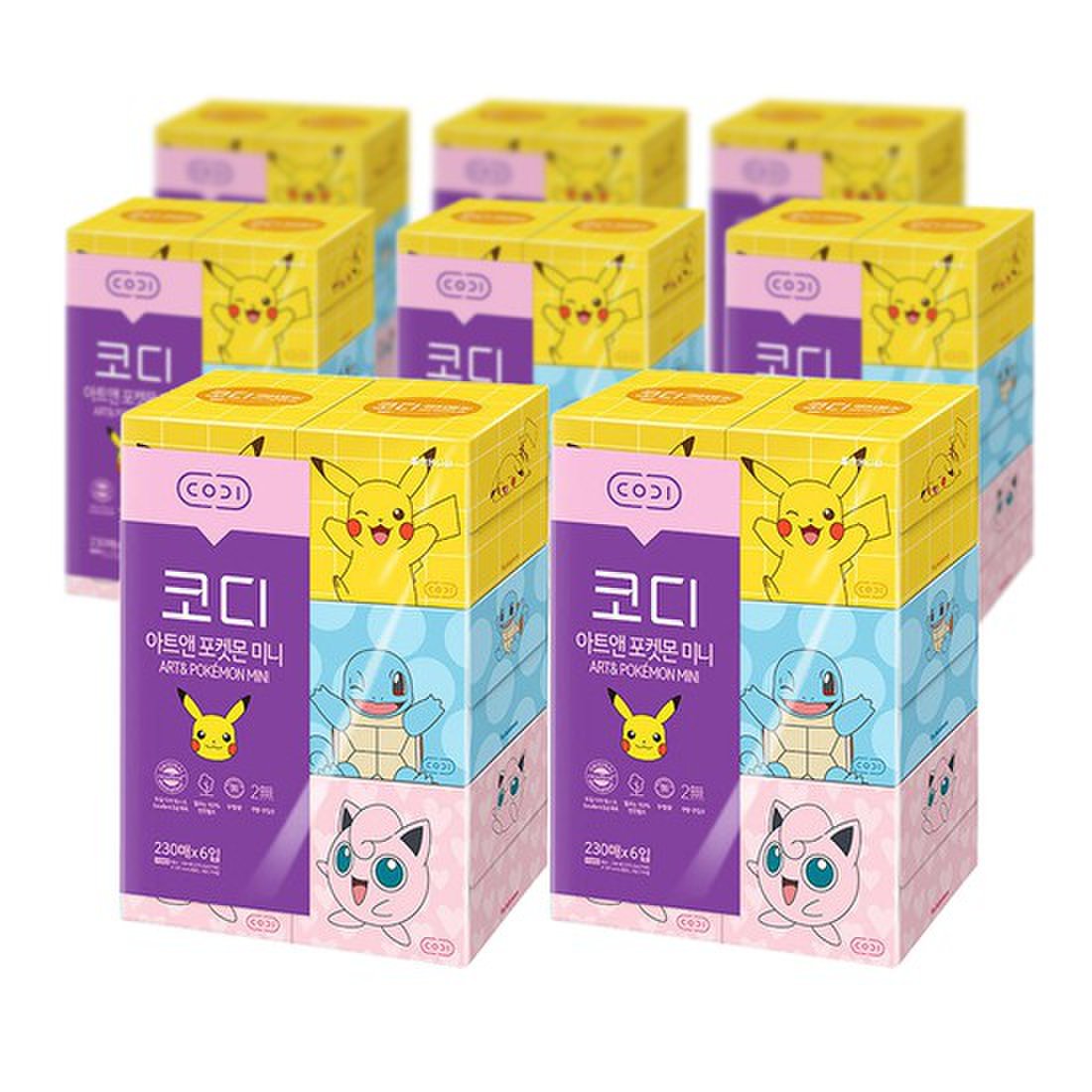 코디 아트앤 포켓몬 미니 미용티슈 230매 6입 8팩, 믿고 사는 즐거움 SSG.COM