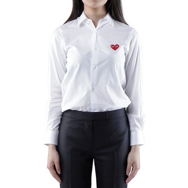 [꼼데가르송] (P1B001 WHITE) 여성 레드와펜 셔츠 19FW - SSG.COM