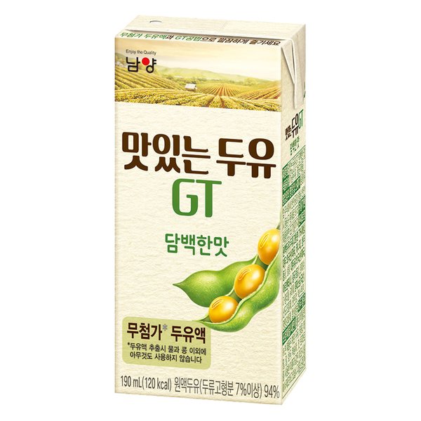남양 맛있는 두유 GT 담백 190ml x 24팩 - SSG.COM